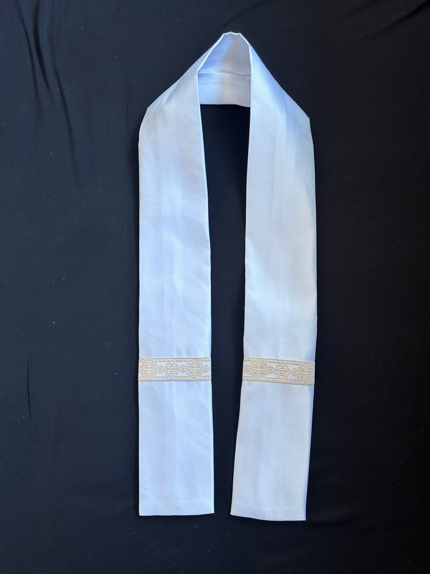 Baptism Stole with Gold Cross braid trim – Little Angels Couture