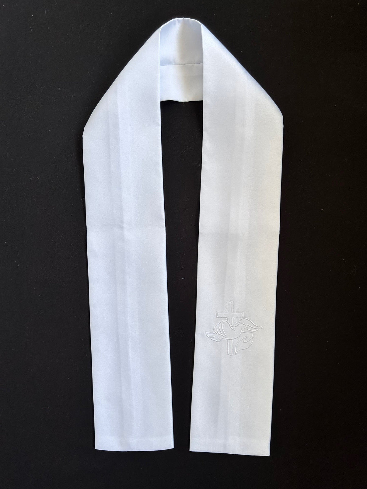 Baptism Stole with Dove Cross Water and Flame – Little Angels Couture
