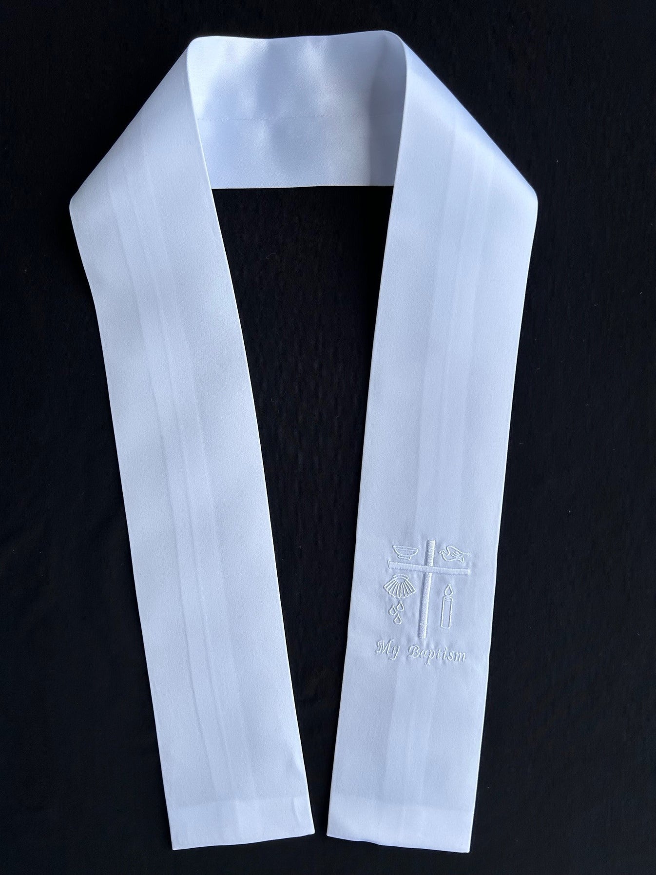 My Baptism Satin or Linen stole – Little Angels Couture