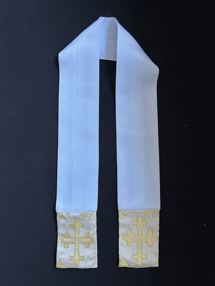Baptism Stole with Liturgical fabric Gold Cross Trim – Little Angels ...
